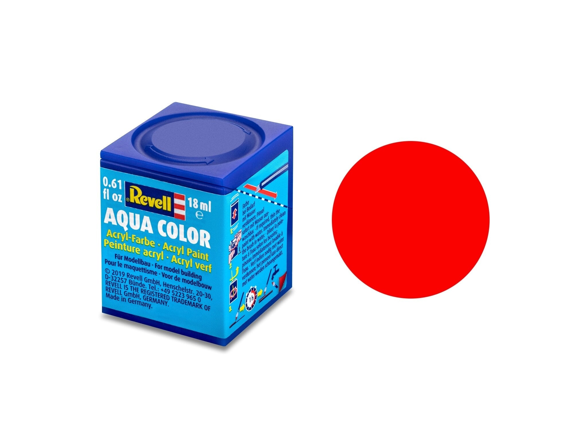Revell Aqua Color akriliniai dažai, švytinti oranžinė, matinė, 18 ml ...