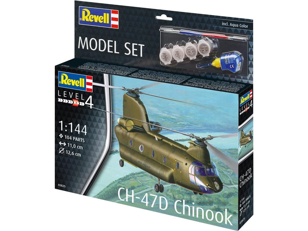 Revell CH-47D Chinook 1/144 dovanų rinkinys su dažais, klijais, teptuku ...